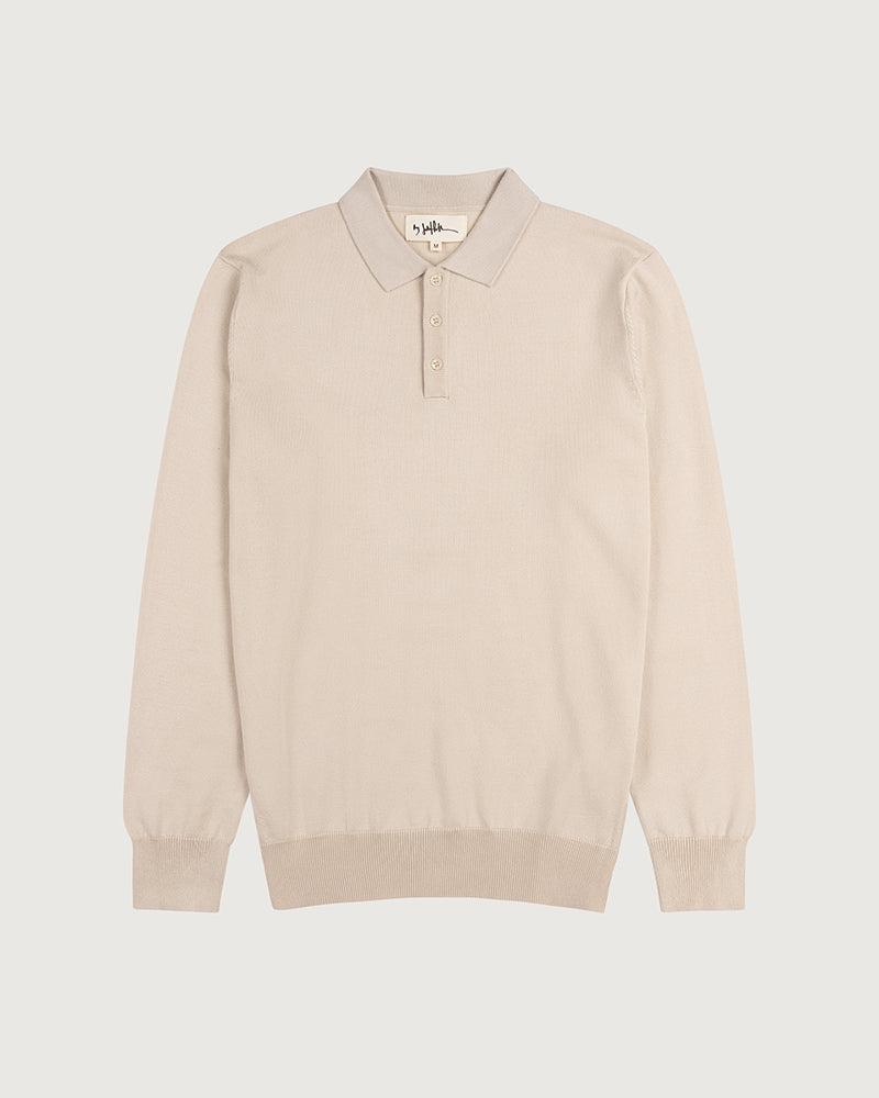 Cas LS Knitted Polo Oatmeal – By Jake Hall