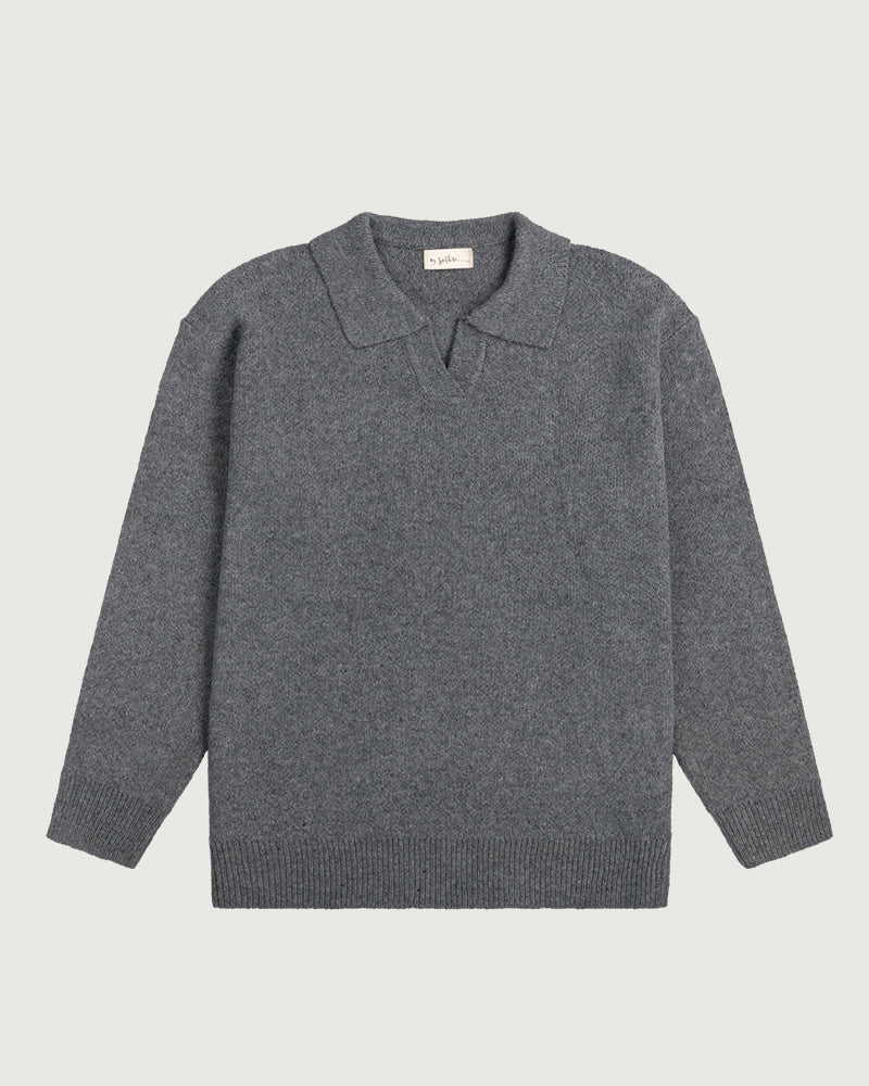 Jacket For Men's | Inca Knitted Polo Grey - By Jake Hall